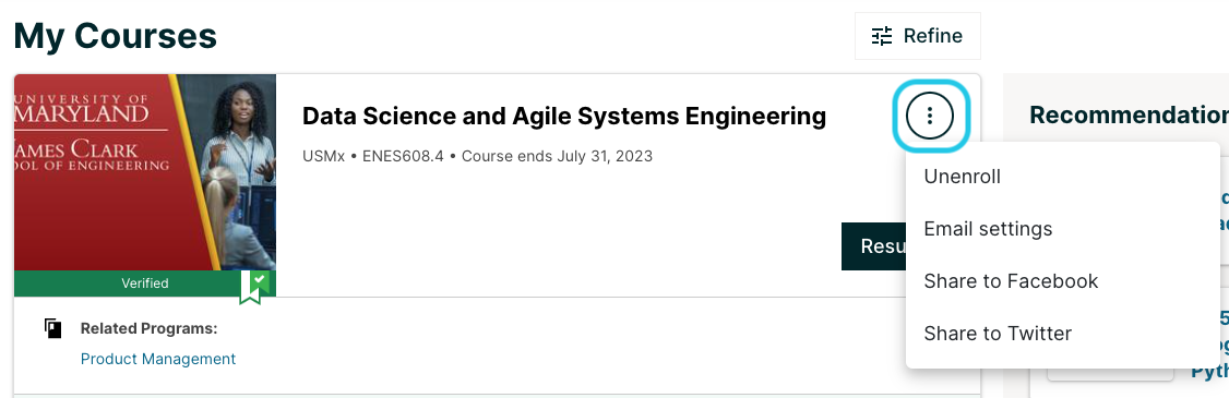 How do I unenroll from a course? – edX For Business