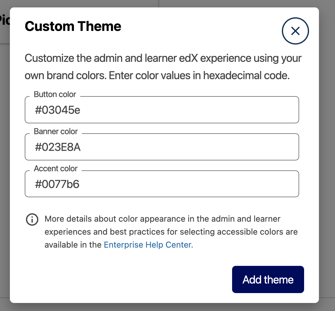 How can I match the portal's theme to my organization's branding colors ...